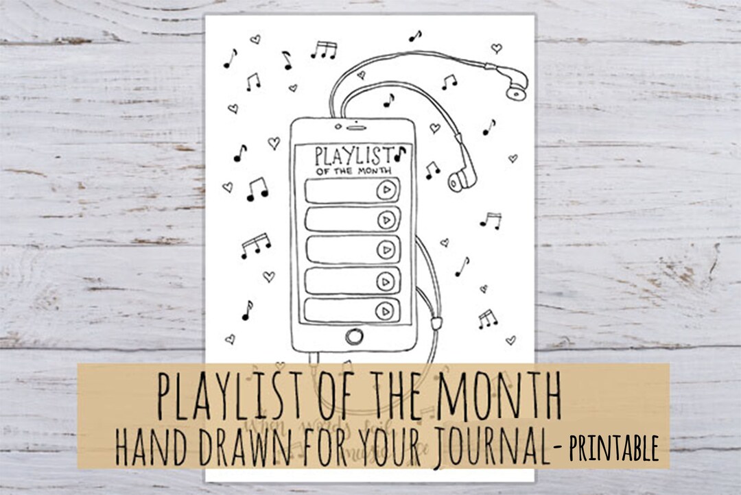 Music Playlist Printable Spread for Your Journal - 3 Sizes in Pdf - Etsy