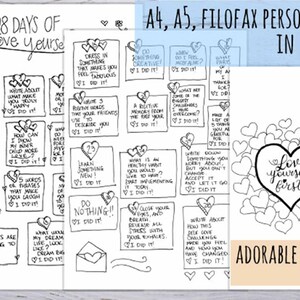 28 Days Challenge for Love Yourself! Journal Page Printable in 3 Sizes ...