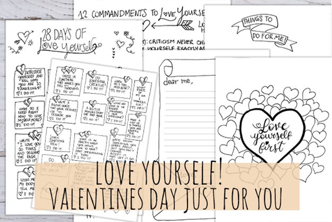 Love Yourself Journal Pack Valentines Day Just for You 8 - Etsy