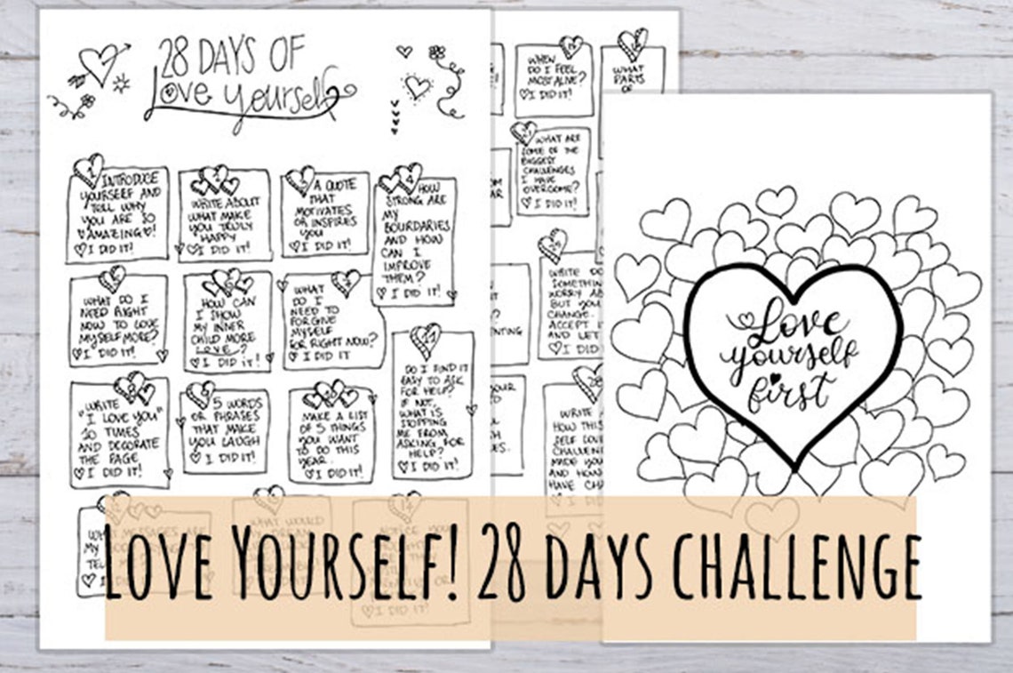 28 Days of Self-love – Printable Journal Challenge | 3 Sizes - Etsy