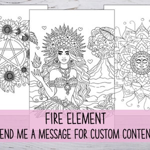 Coloring Book of Shadows: 4 Elements. 20 Printable Pages Entirely Hand ...