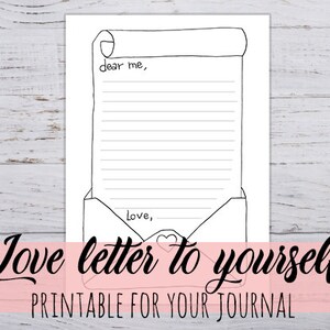 Love Letter to Yourself! Valentines Printable for Your Journal ...
