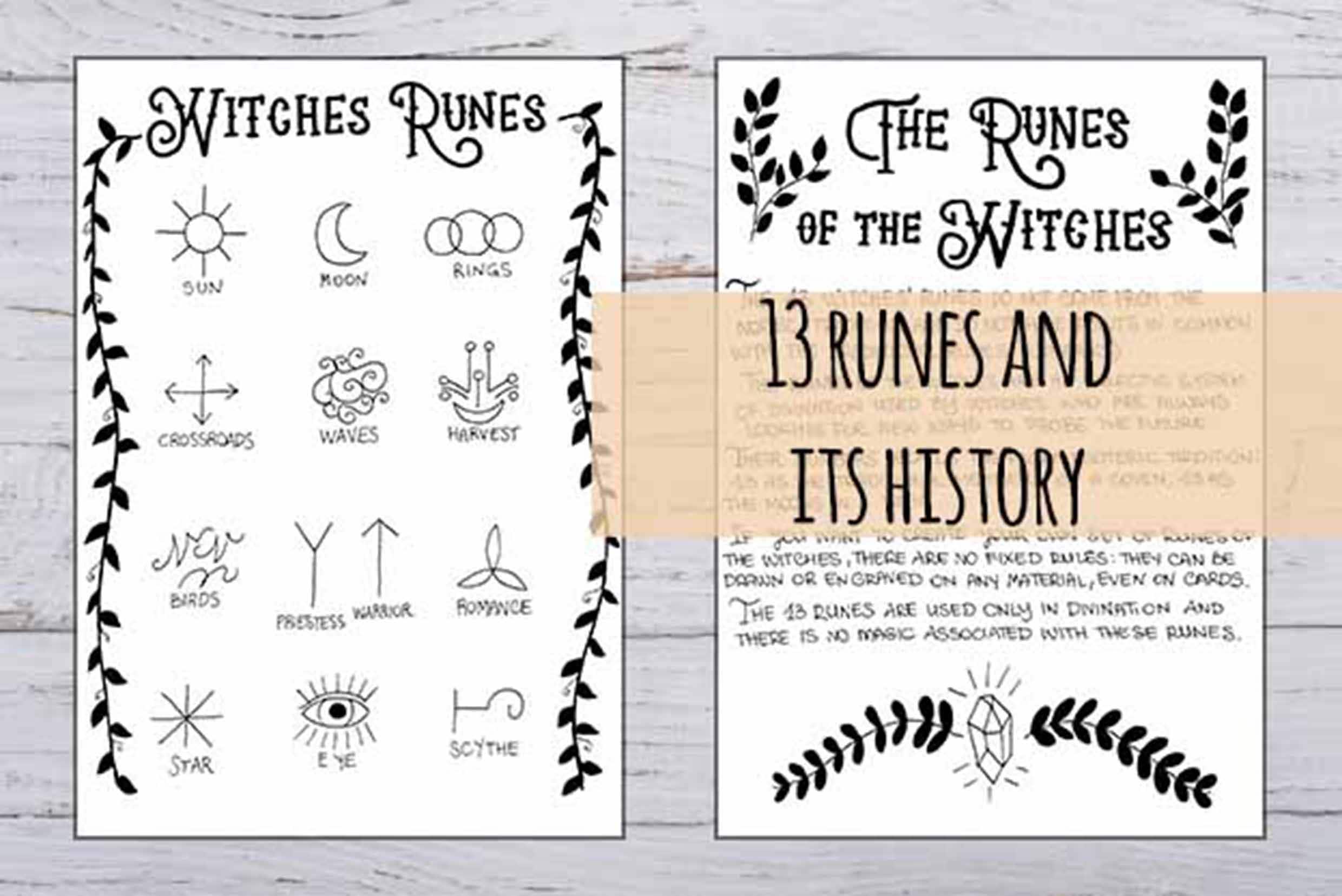 Book of Shadows: 13 Witches Runes with meaning how to read | Etsy