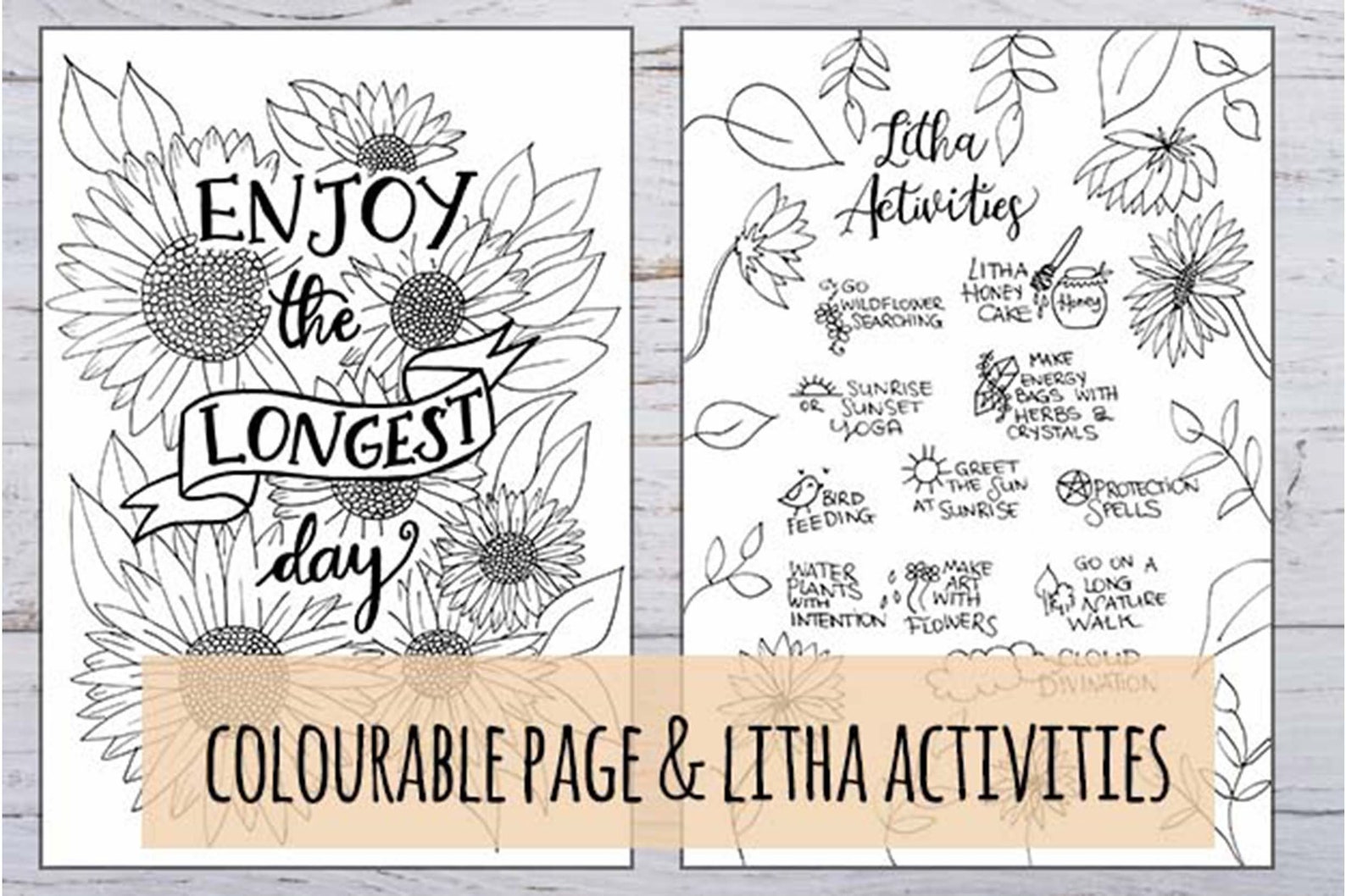 Southern Hemisphere Litha Book of Shadows: Hand-drawn Pages (printable ...