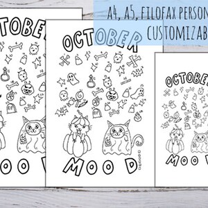 October Mood Tracker, Halloween Theme for Your Journal! Customizable ...