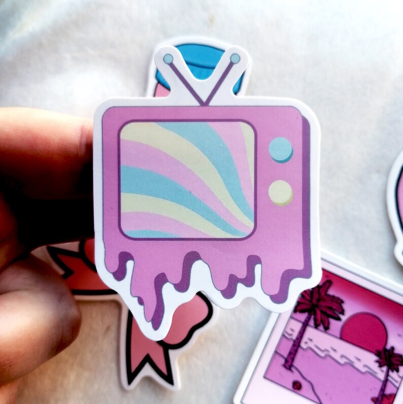 Stickers Pink Set 7 Stickers Free Shipping - Etsy