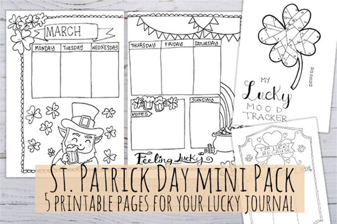 St. Patrick's Day Bujo Journal Mini Pack! Lucky Journal With 5 ...
