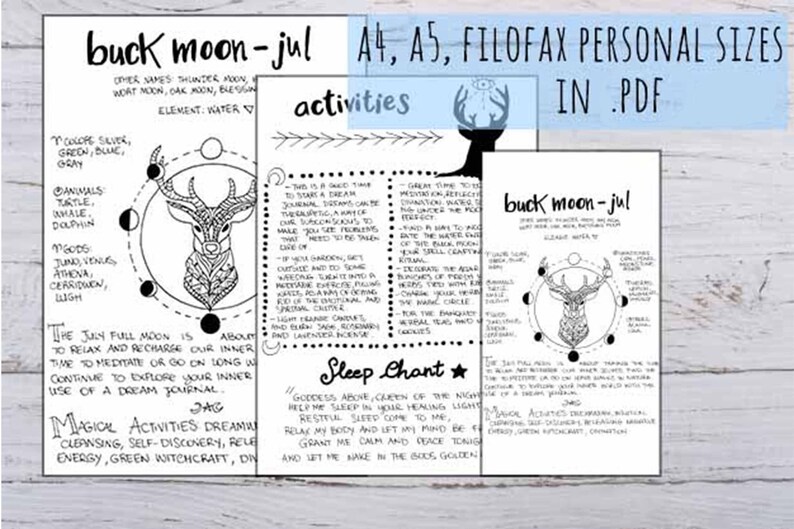 Esbat - July Full Moon, Buck Moon - Correspondences and Activities - Etsy
