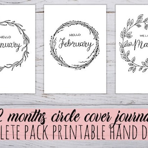 12 Months Cover Journal Pack! Printable for Your Journal, a Whole Year ...
