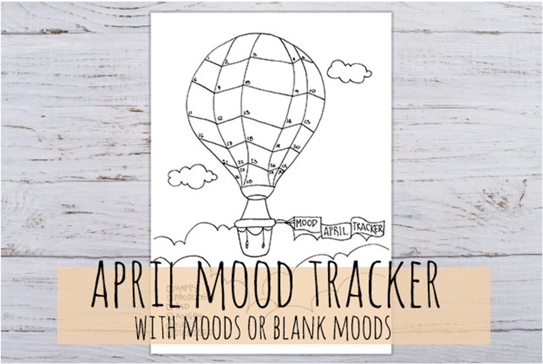 April Mood Tracker for Your Journal, in 3 Sizes - Etsy