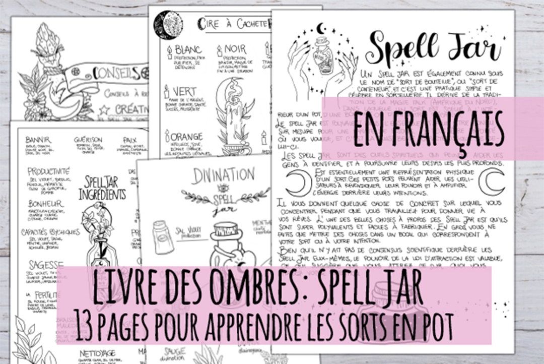 French Spell Jar Guide: Kawaii Witch Grimoire Pages (digital Download ...