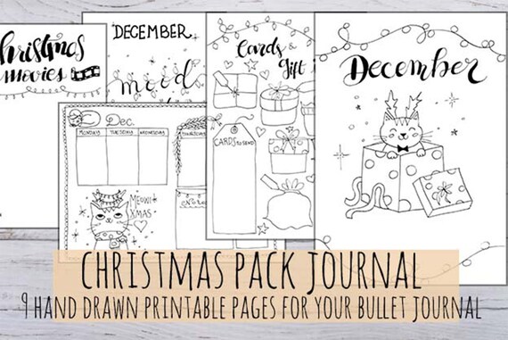 Christmas and December journal pack for your bullet journal 9 | Etsy
