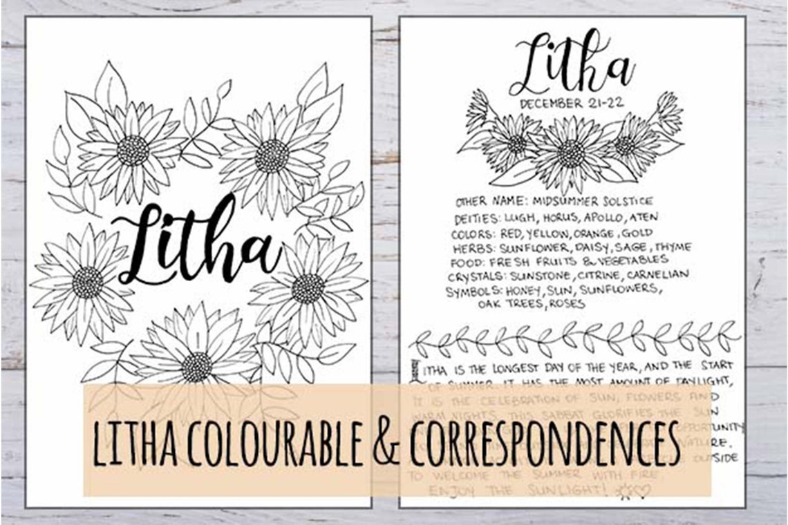 Southern Hemisphere Litha Book of Shadows: Hand-drawn Pages (printable ...