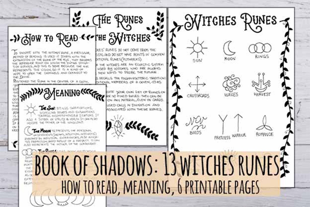 Book of Shadows: 13 Witches Runes With Meaning, How to Read, History ...