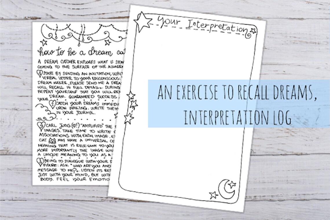 Dream Journal Printable Dream Journal log 8 handmade pages | Etsy
