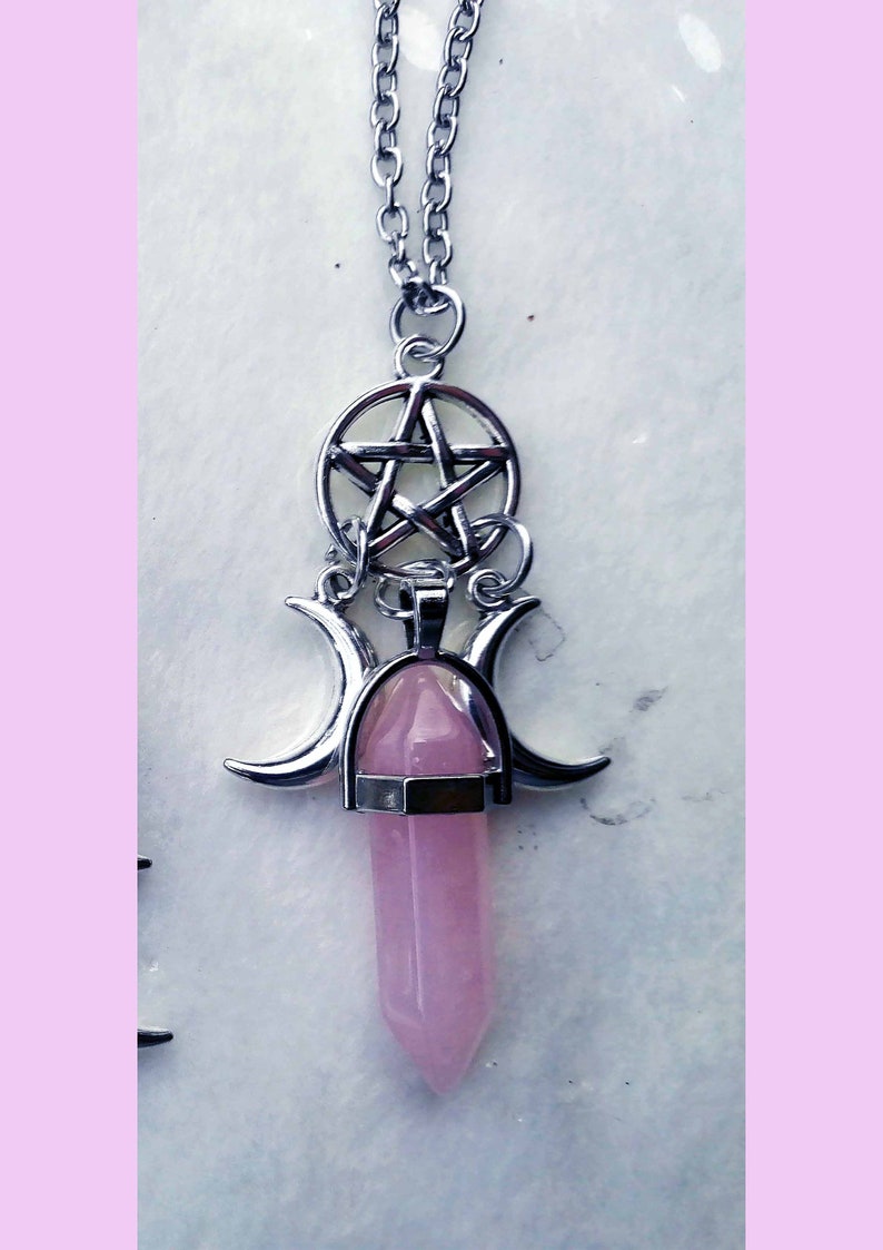 Crystal Necklace Triple Goddess Pentacle Necklace Wiccan | Etsy