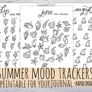Summer Printable Mood Tracker: June, July and August for Your Journal ...
