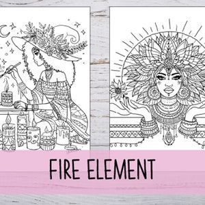 Coloring Book of Shadows: 4 Elements. 20 Printable Pages Entirely Hand ...