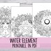 Coloring Book of Shadows: 4 Elements. 20 Printable Pages Entirely Hand ...