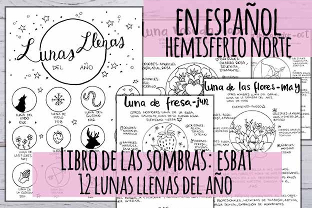 In Spanish: Book of Shadows Northen Hemisphere - 12 Full Moons, Esbat ...