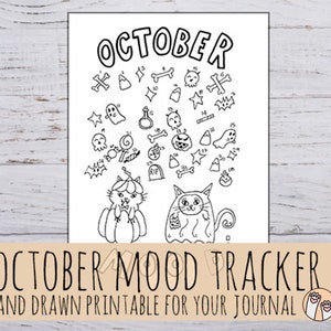 October Mood Tracker, Halloween Theme for Your Journal! Customizable ...