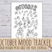 October Mood Tracker, Halloween Theme for Your Journal Customizable ...