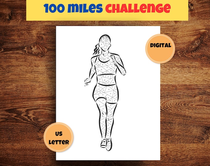 100 Miles Walking/running Challenge Tracker, Printable, Workout Tracker ...
