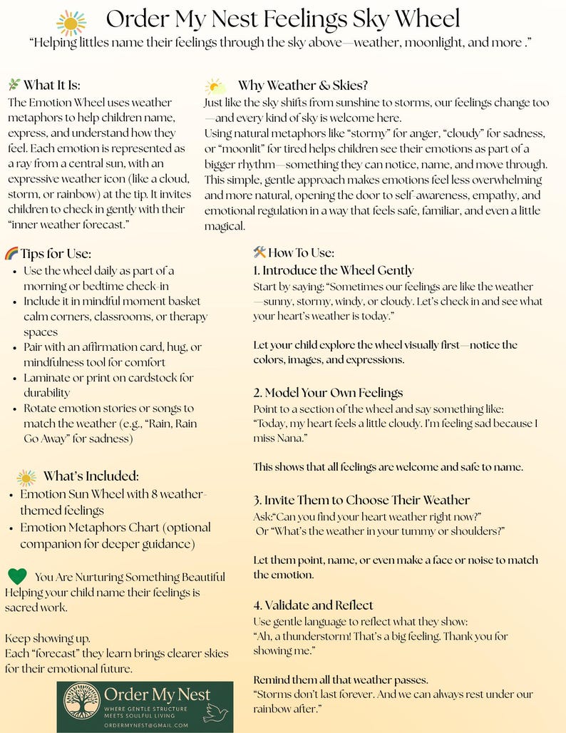 Printable Emotion Wheel for Kids | Visual Feelings Chart | Social ...