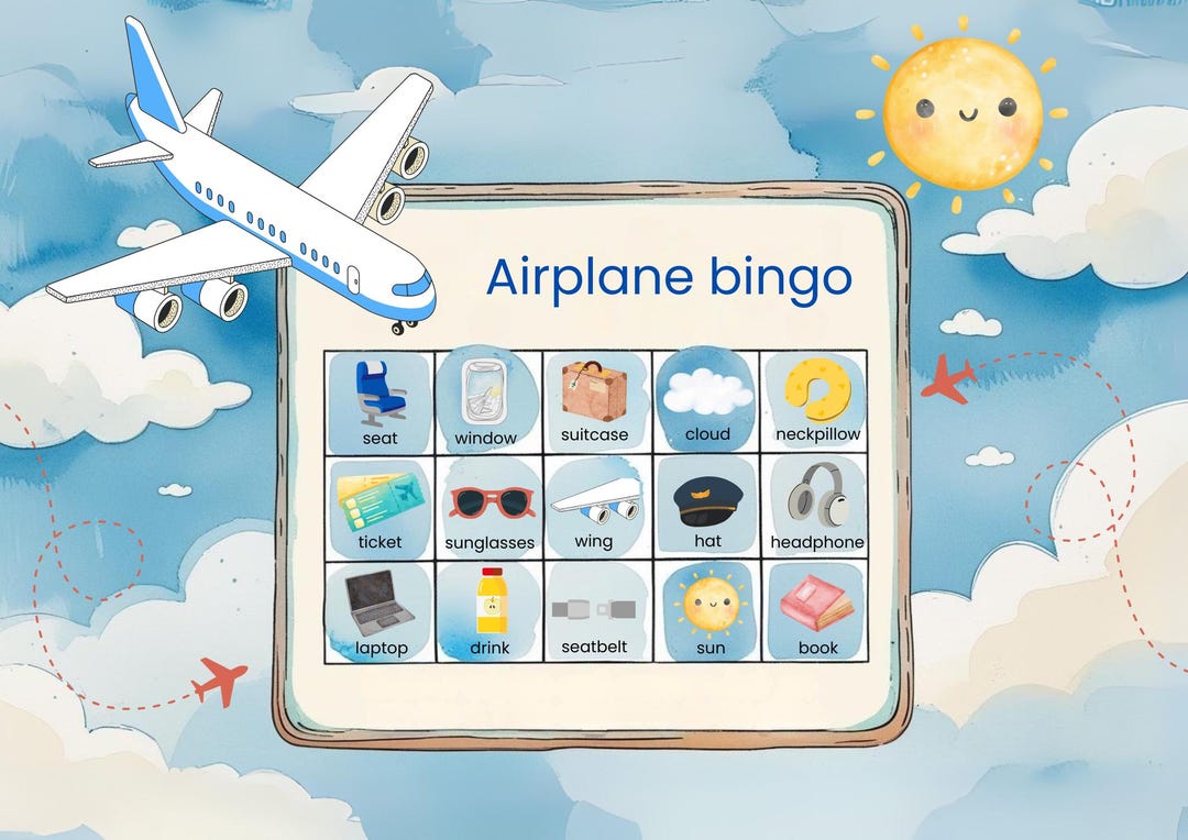 Airplane Bingo for Kids. A Fun Game for Toddlers and Preschoolers ...