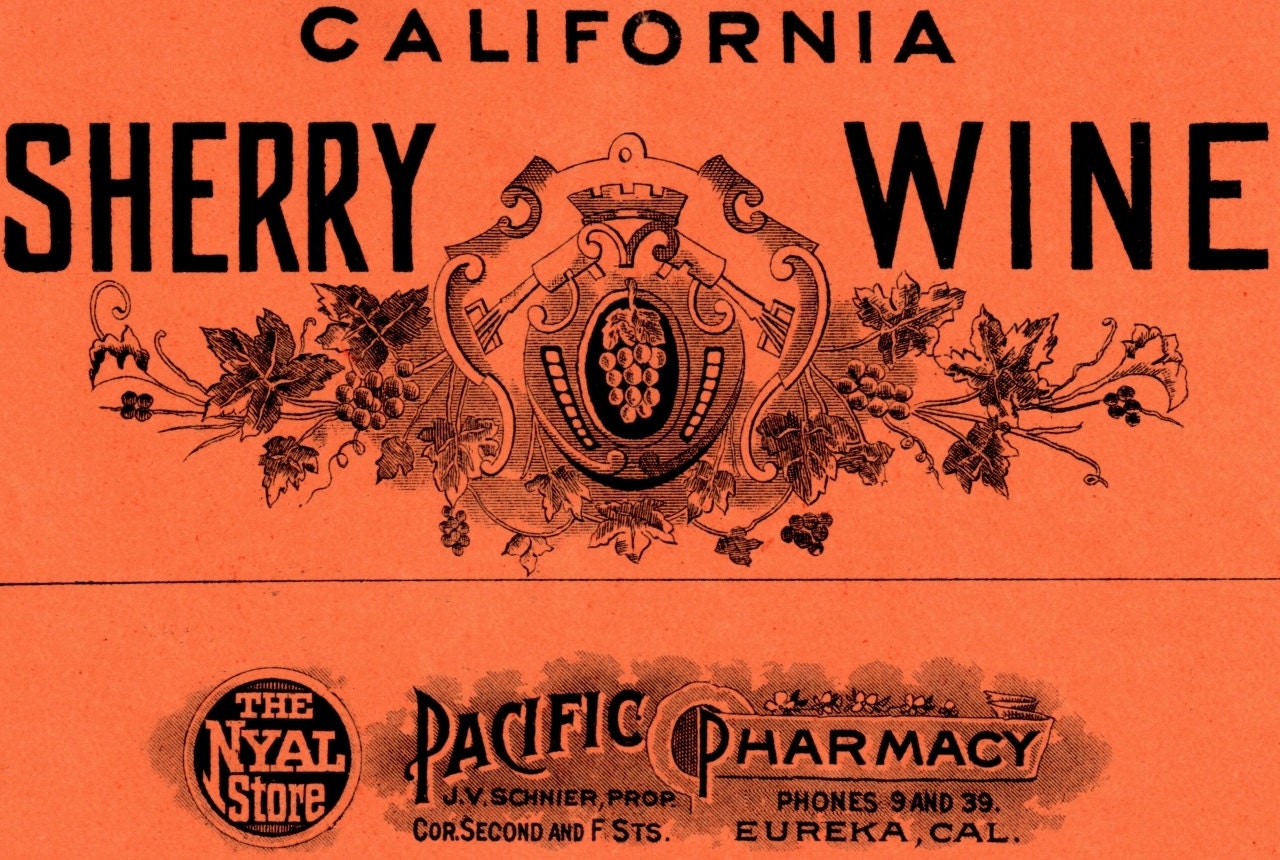 Antique Medicinal California Sherry Wine Pacific PHARMACY | Etsy