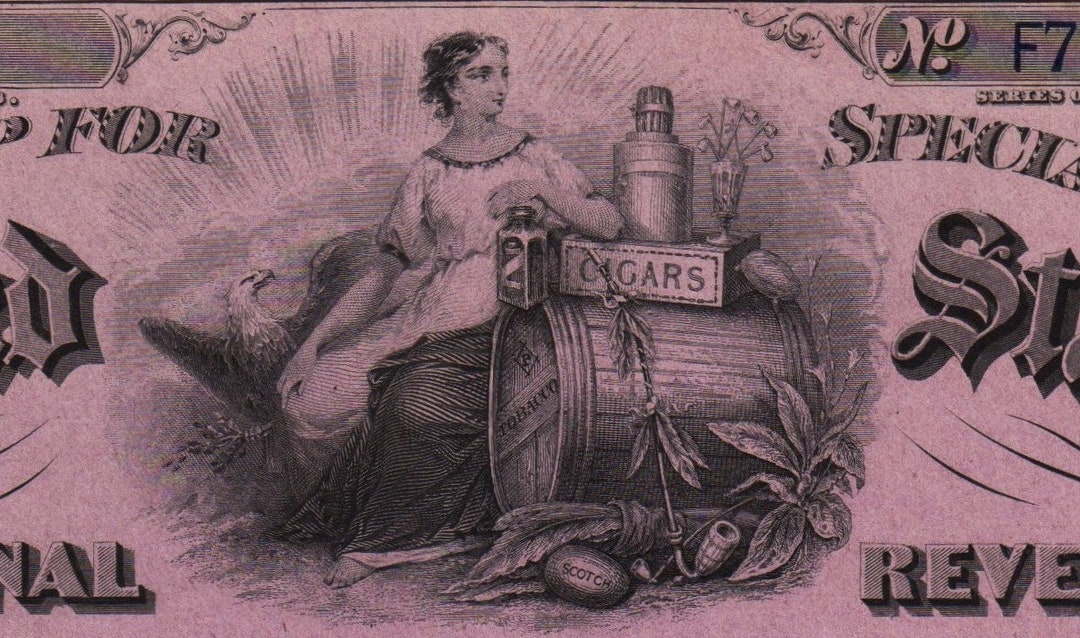 1878 Manufactured of Tobacco Smoke Vapor Shop William Higby License US ...