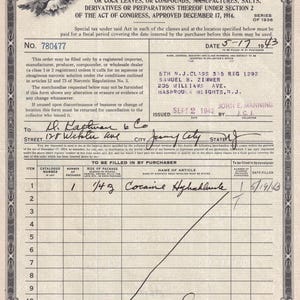 Antique Cocaine Opium Drug Store Federal Narcotic Order Doctor Apothecary Pharmacy History ...