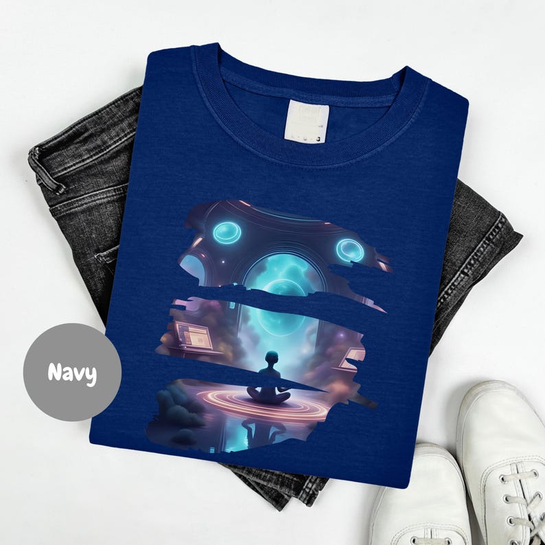 Personalized Alien Meditation Shirt, 100% Cotton T-shirt S-4XL – Cosmic ...