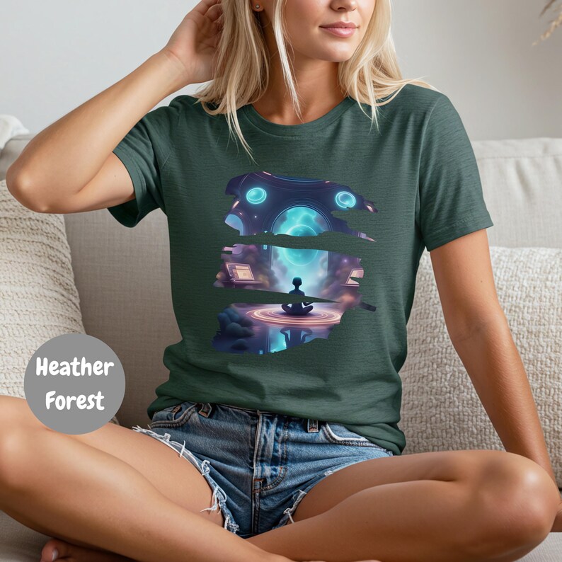 Personalized Alien Meditation Shirt, 100% Cotton T-shirt S-4XL – Cosmic ...