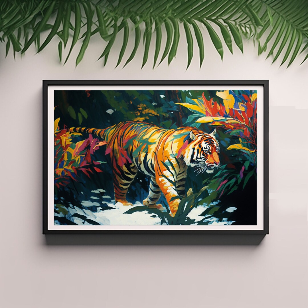 Set of 2 Printable Tiger Poster Prints, Instant Art Wall Decor, Digital ...