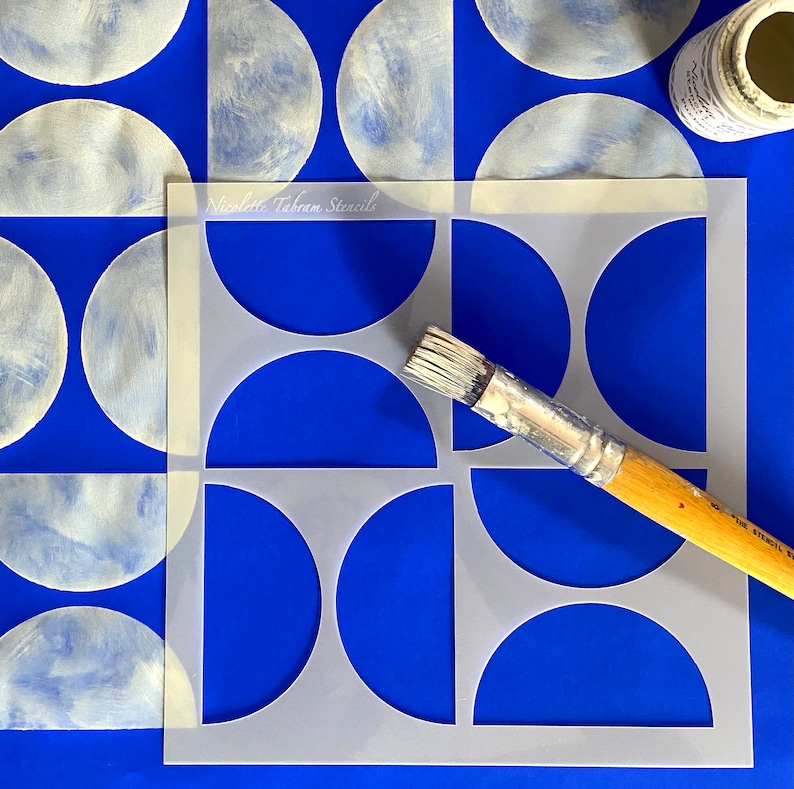 Crescent Tile Stencil for Patios Floors Tiles and - Etsy