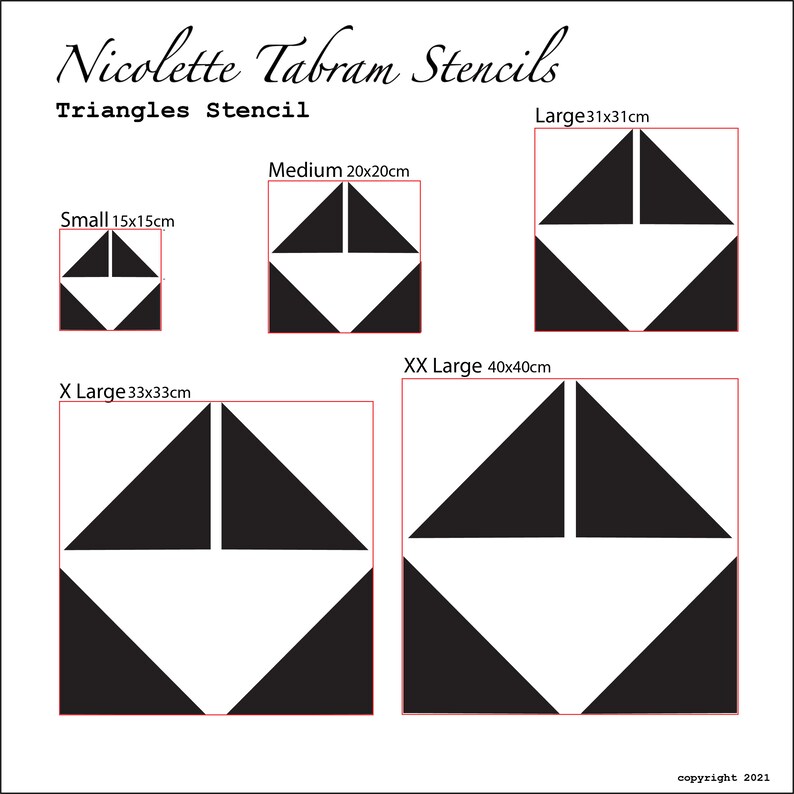 Triangles Stencil for Floors, Tiles and Walls, Geometric Stencil. - Etsy