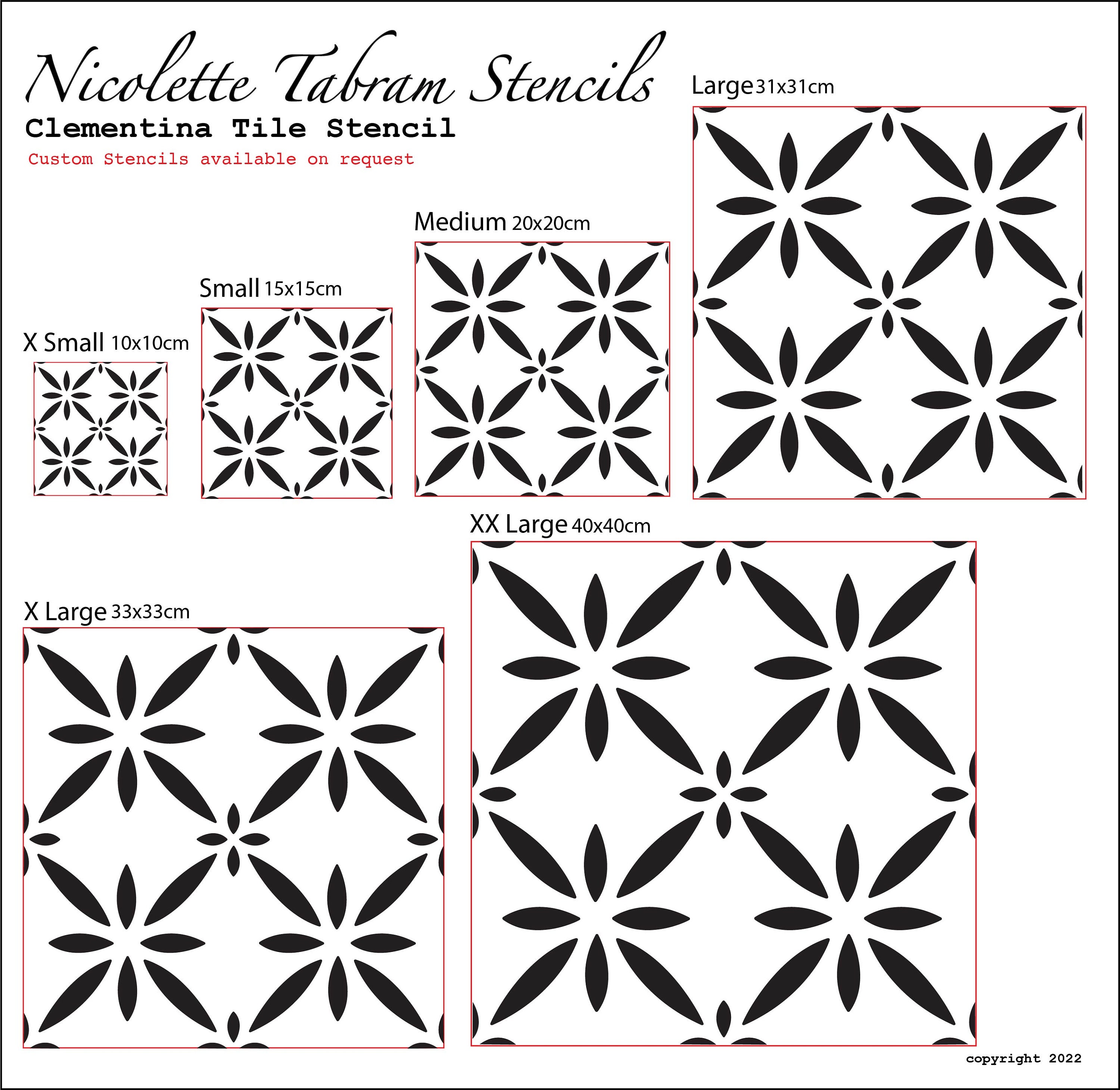 Agra Tile Stencil for Floors Tiles and Wall-moroccan - Etsy