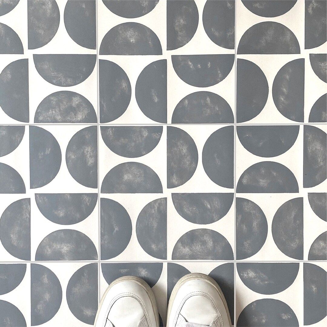 Crescent Tile Stencil for Patios Floors Tiles and - Etsy