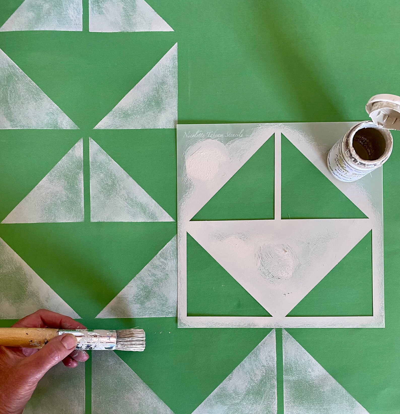 Triangles Stencil for Floors, Tiles and Walls, Geometric Stencil. - Etsy
