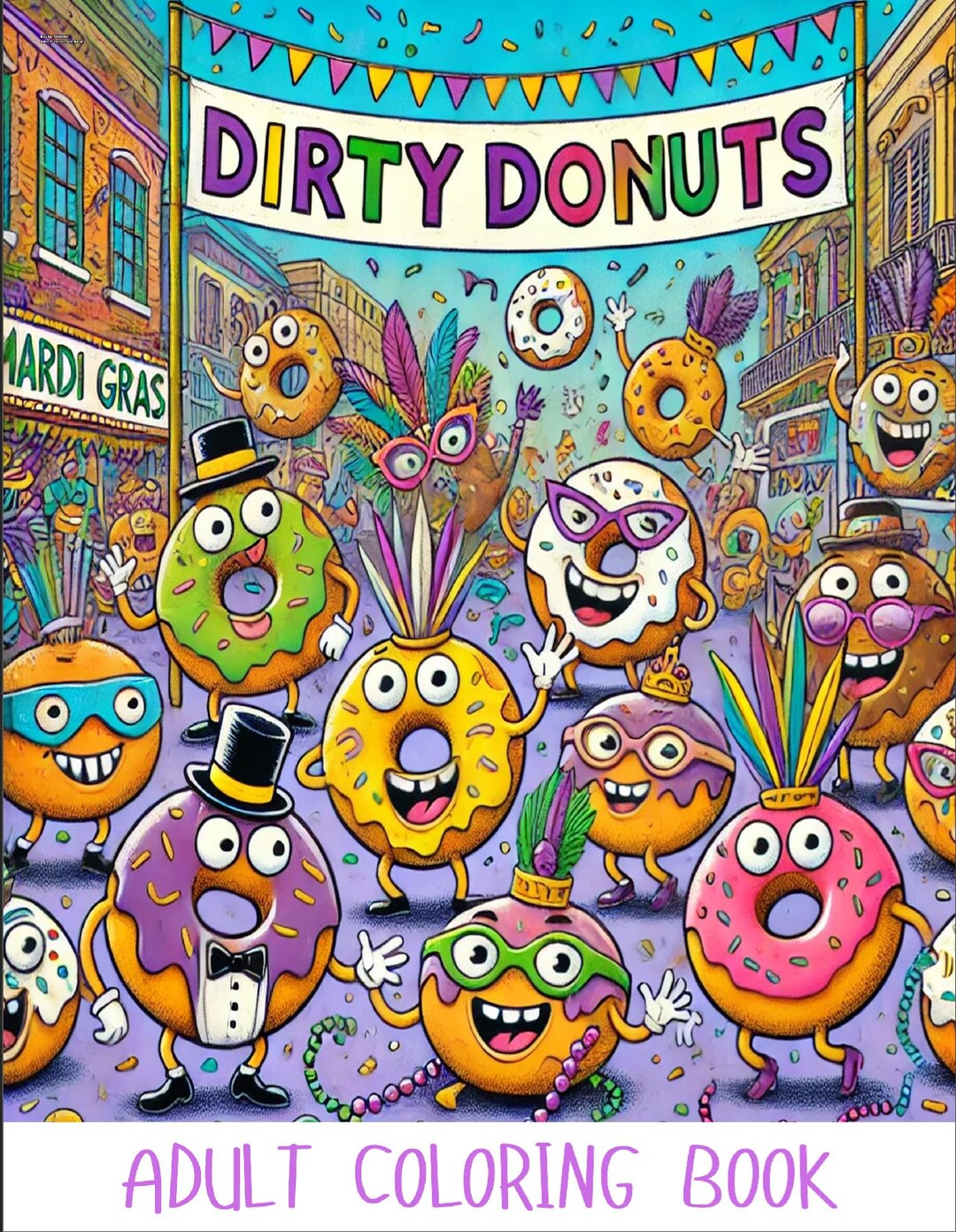 Dirty Donuts Digital Adult Coloring Book - Etsy