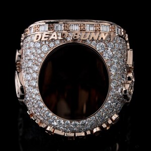 MGK Latter Iced Out Baguette Moissanite Baguette Ring: 925 Sterling ...