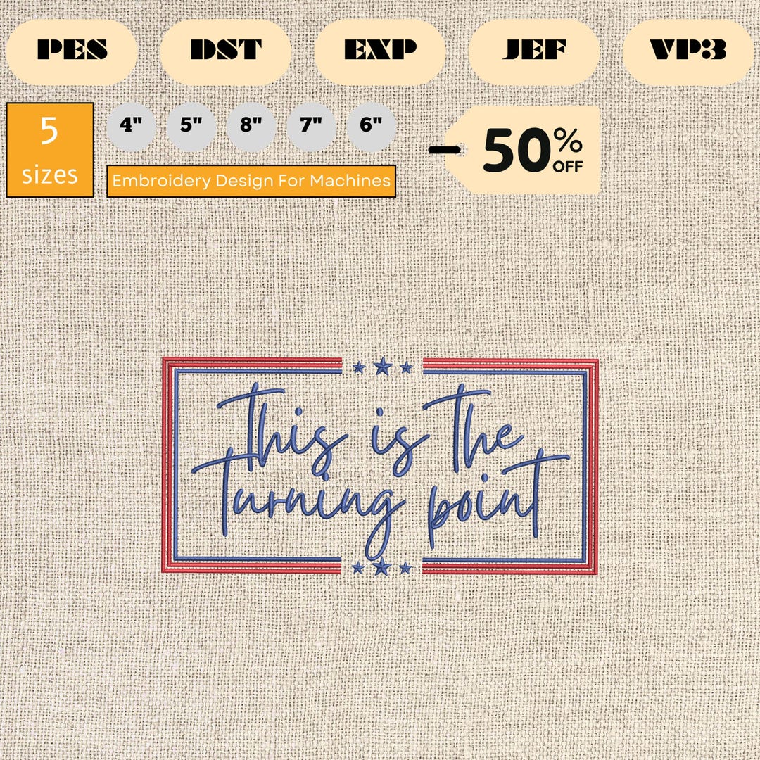 Turning Point USA Embroidery File: Patriotic America First Logo ...