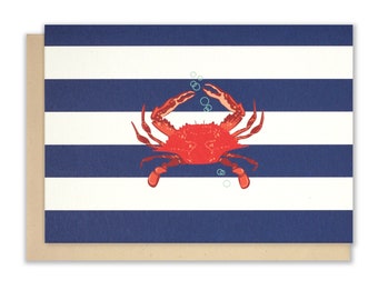 Crab Note Cards - Etsy