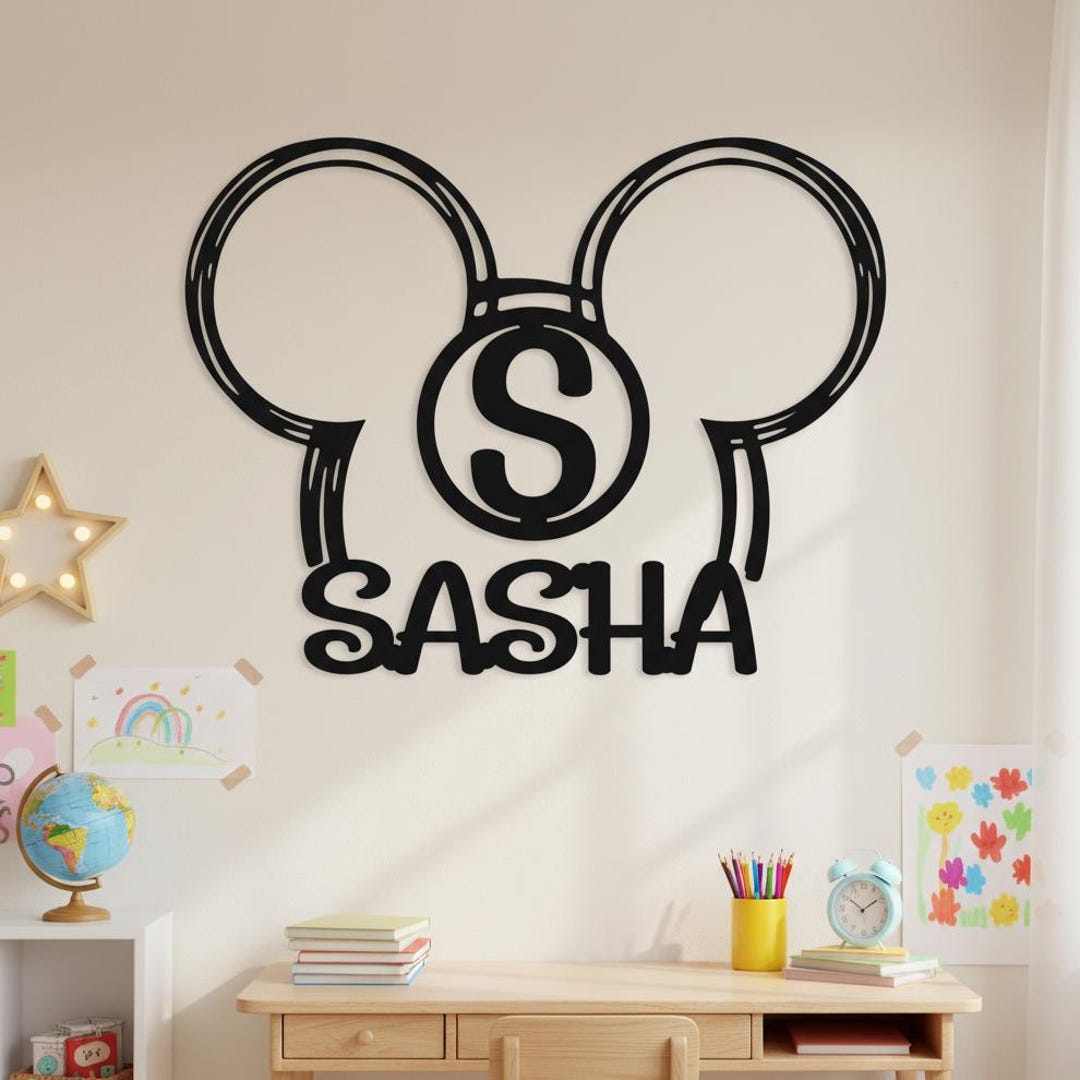 Custom Mouse Ear Metal Sign,personalized Bow Ear Wall Decor,mouse Ear ...