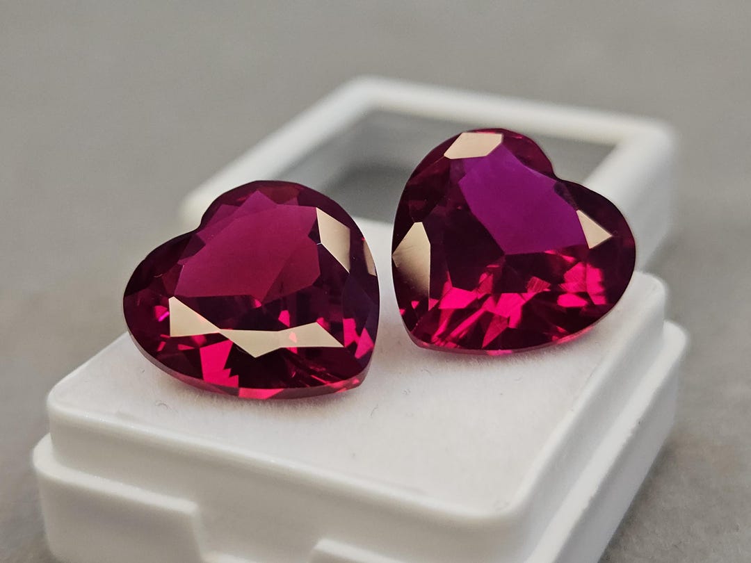 Heart Cut Red Ruby Pair 21-22 Ct Mozambique Natural Loose Gemstones - Etsy