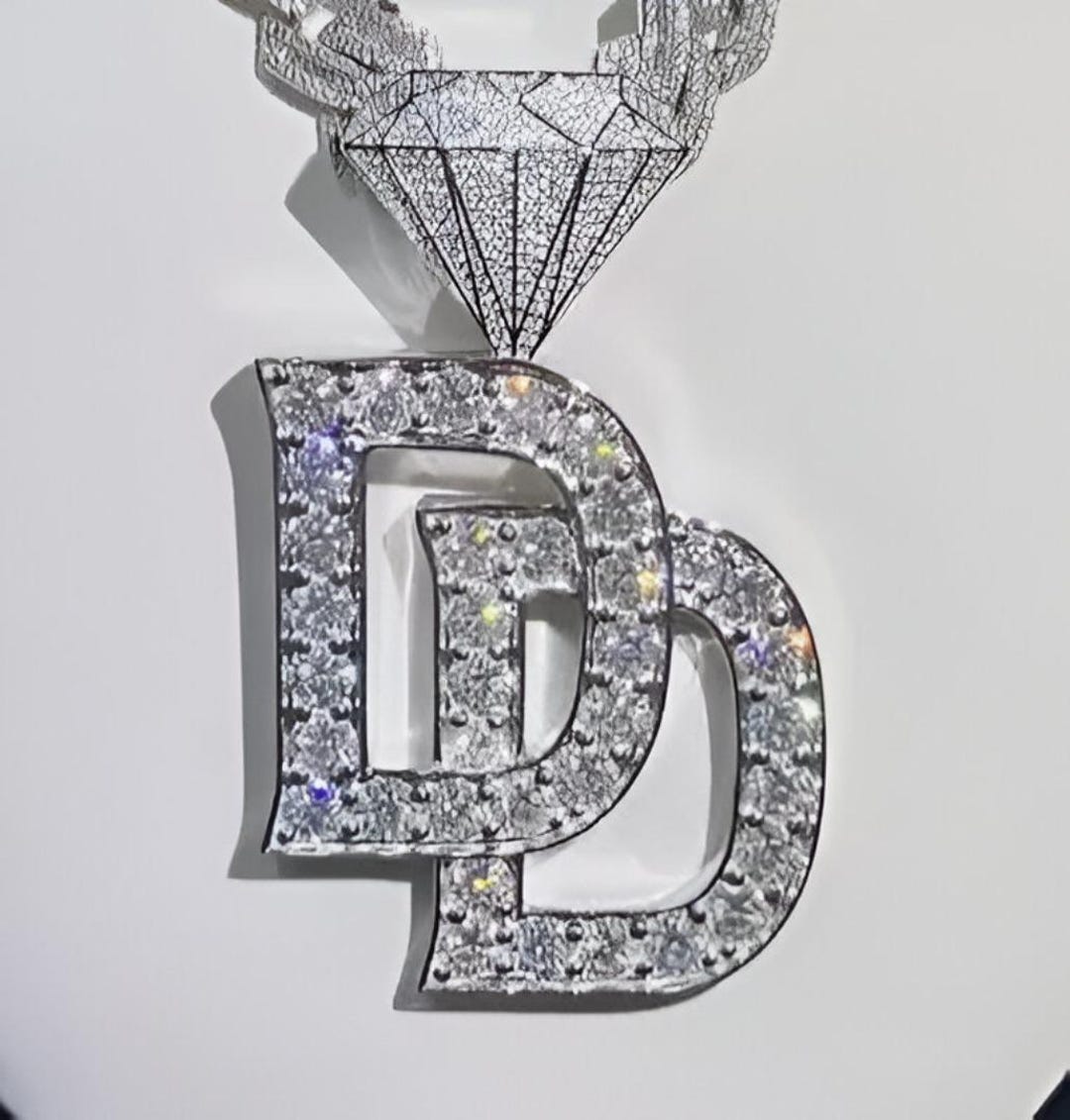 Customize Letter DD Men's Pendant,925 Silver Customized Hip Hop ...