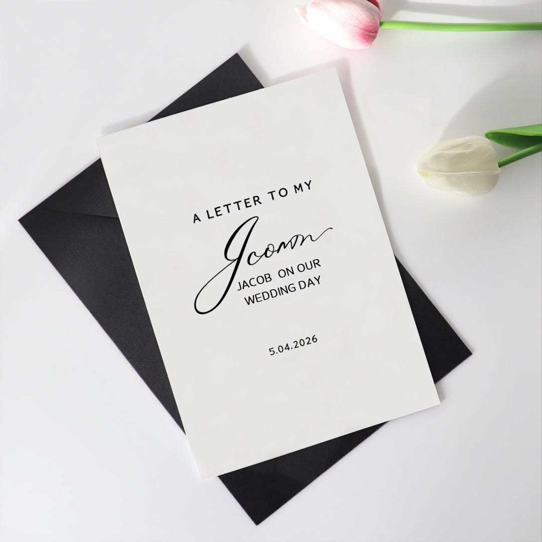 Wedding Letter to Groom Card, Personalised Love Letter, Wedding Day ...