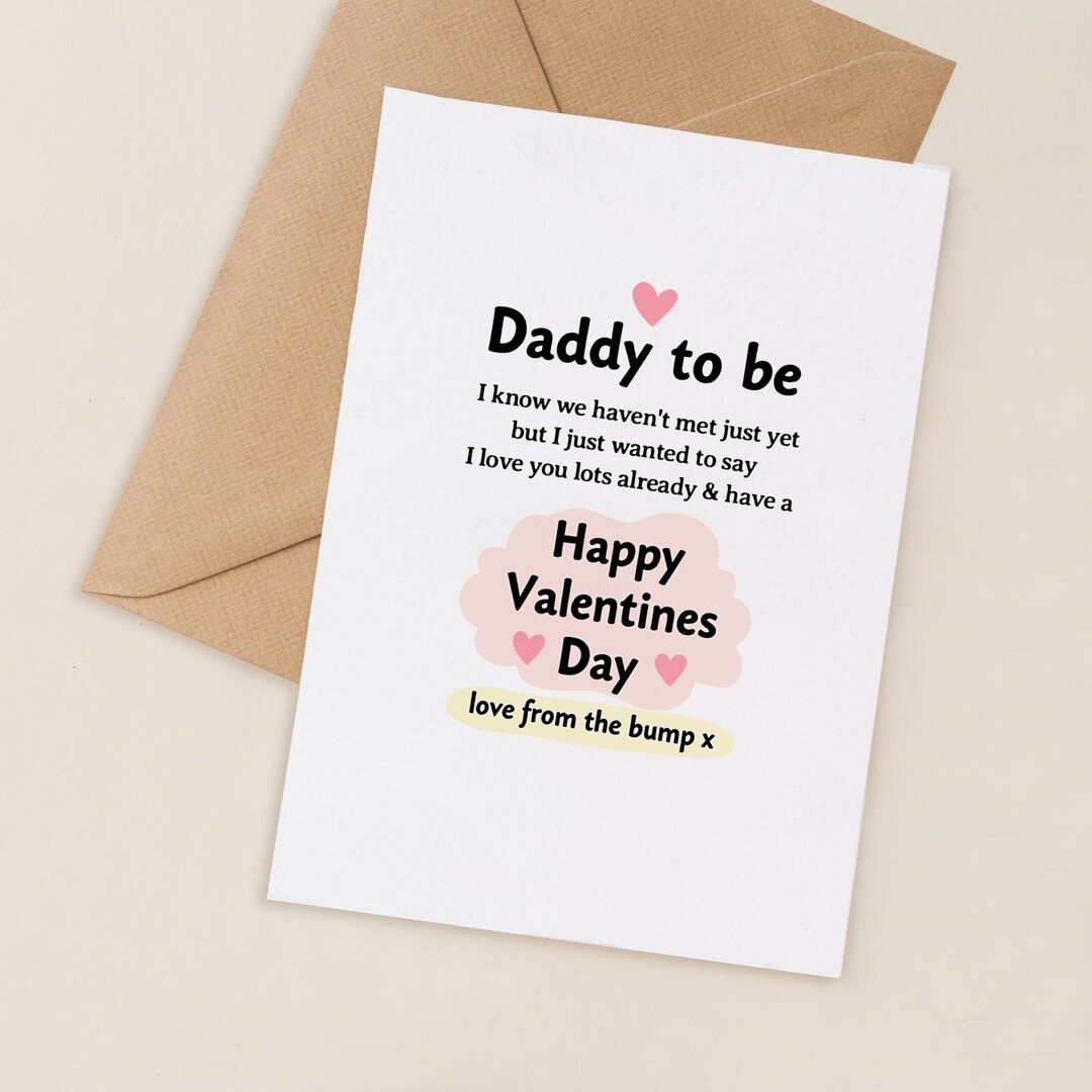 Valentines Day Card for Daddy to Be, Valentines Day Card From the Bump ...