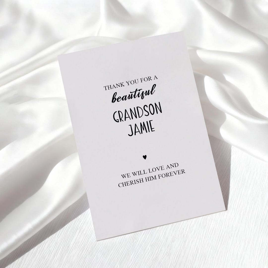 Thank You for Our Beautiful Grandson Card, Thank You for Making Us ...